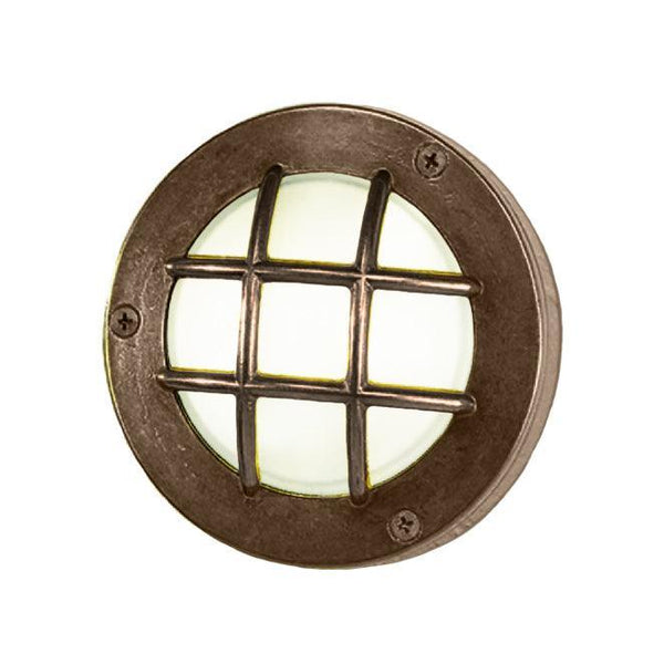 Moretti Luce Aged Brass Round Bulkhead With Grill – MooBoo Home