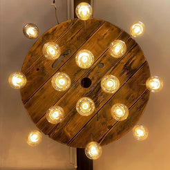 Rustic Industrial Cable Reel Cascade Chandelier – MooBoo Home