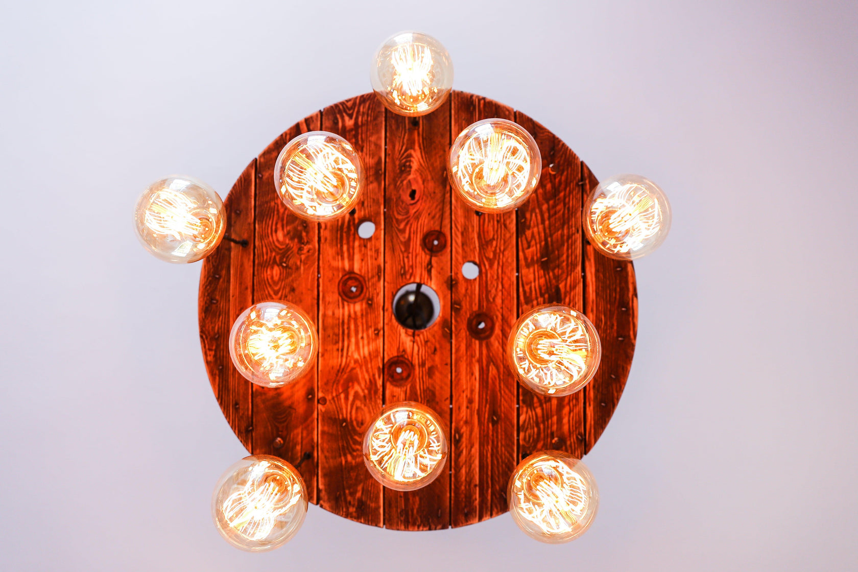 Rustic Industrial Cable Reel Cascade Chandelier – MooBoo Home