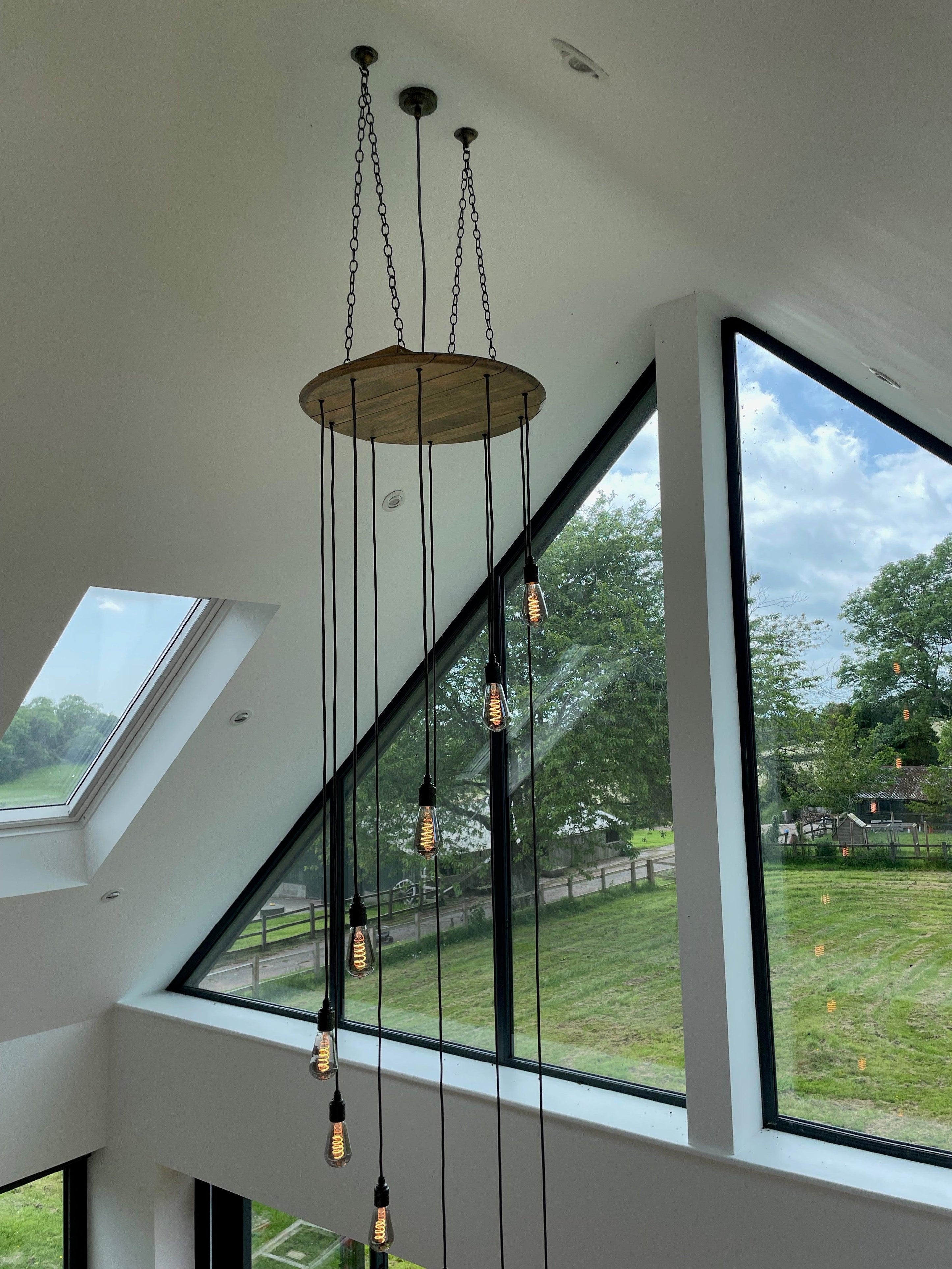 Whiskey Barrel Cascade Cluster Pendant Light Wooden Chandelier – MooBoo ...